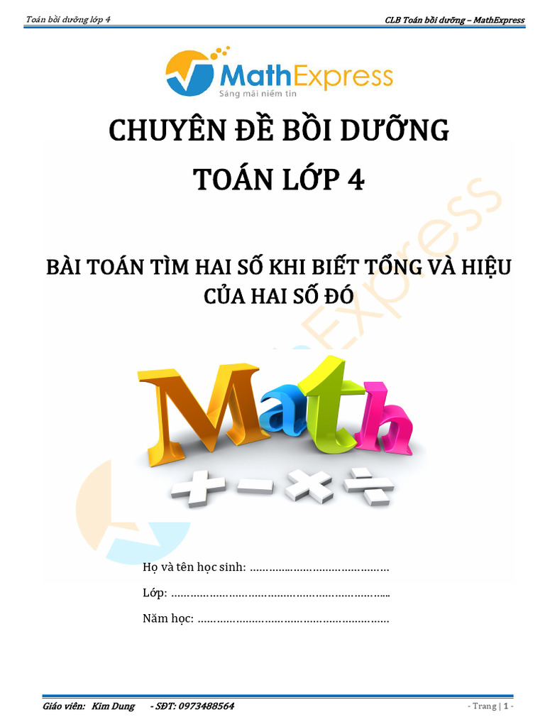 BT4-1.Chuyen de Tong - Hieu - Bu I 1+2 | PDF
