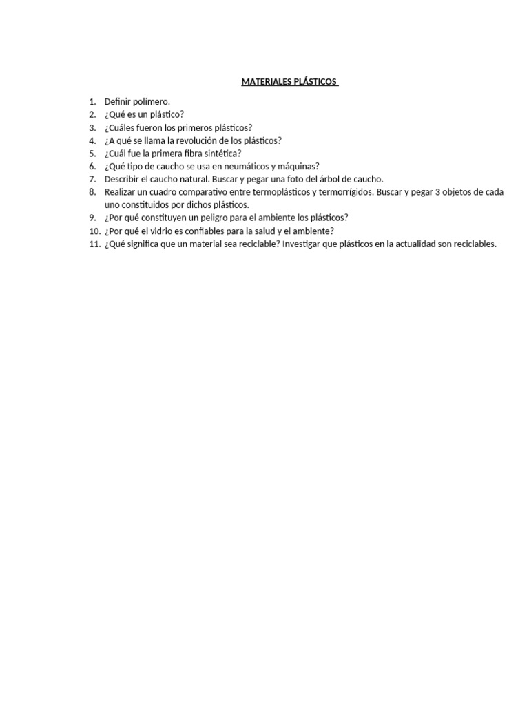 Materiales Plã - Sticos | PDF