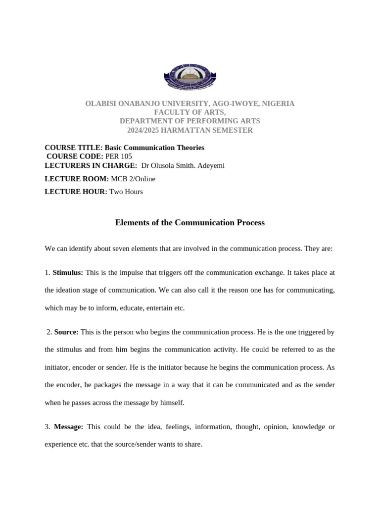 Basic Communication Theories Overview | PDF | Communication | Noise