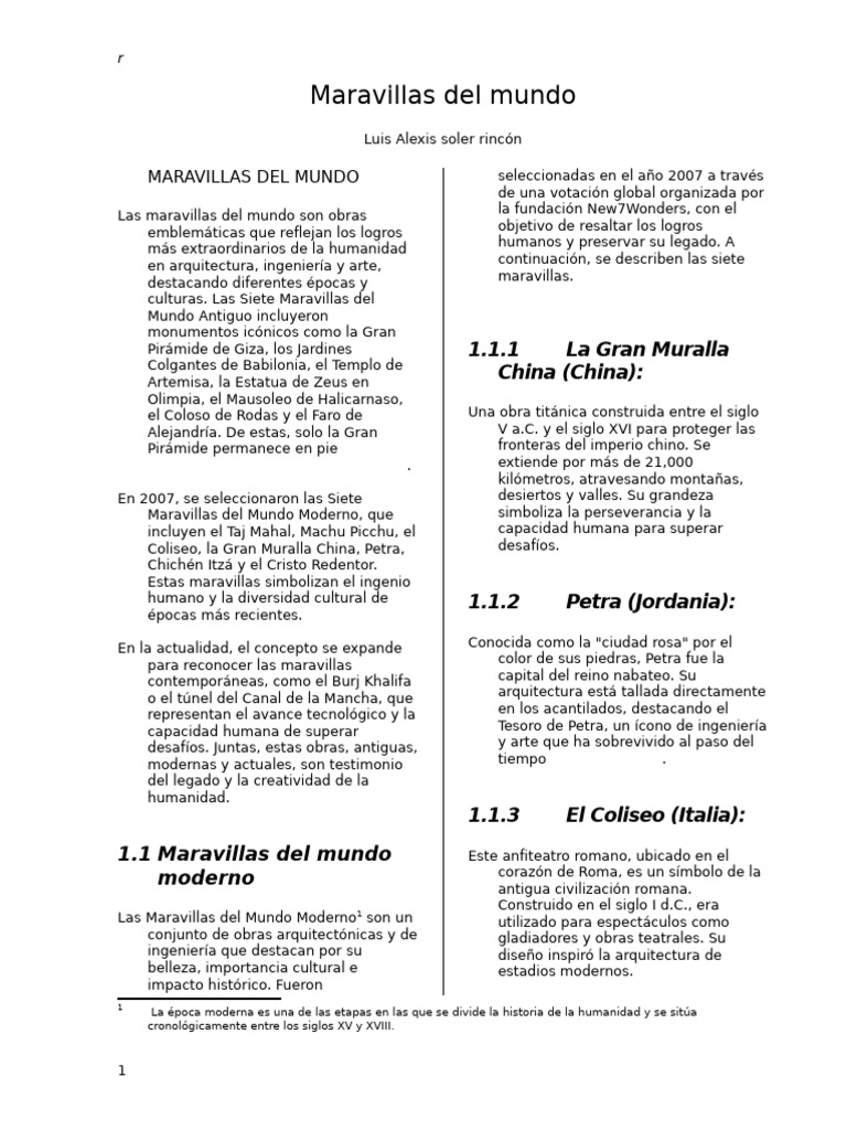 Maravillas Del Mundo | PDF