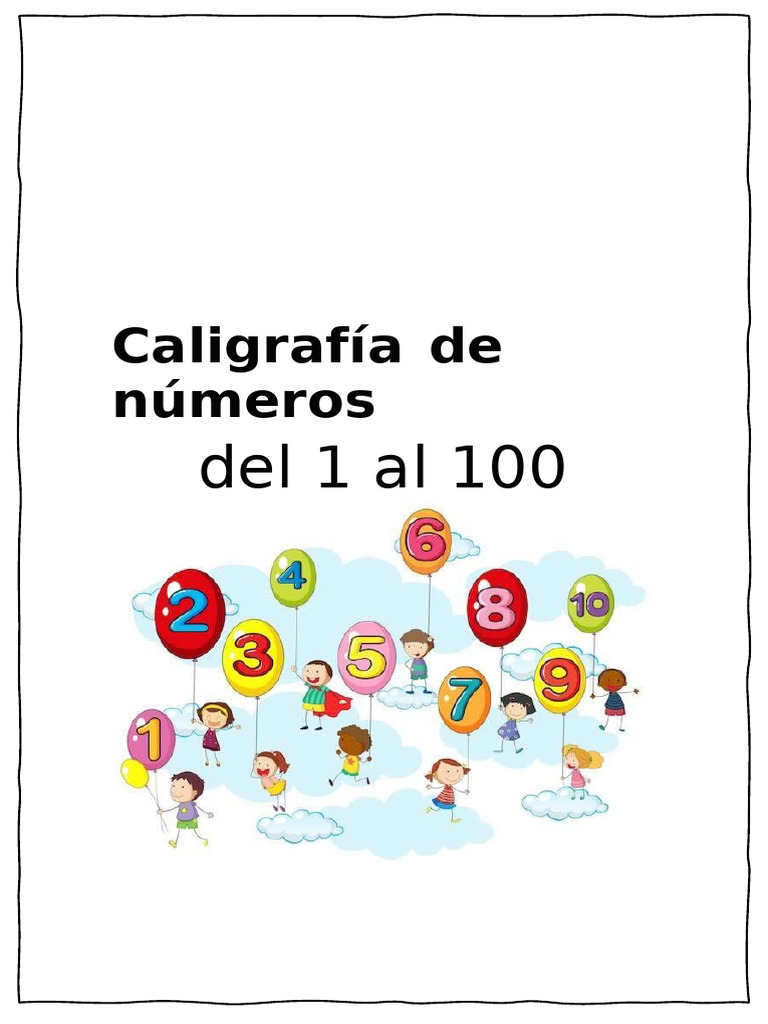 Cuadernillo de Caligrafia de Numeros Del 1 Al 100 | PDF