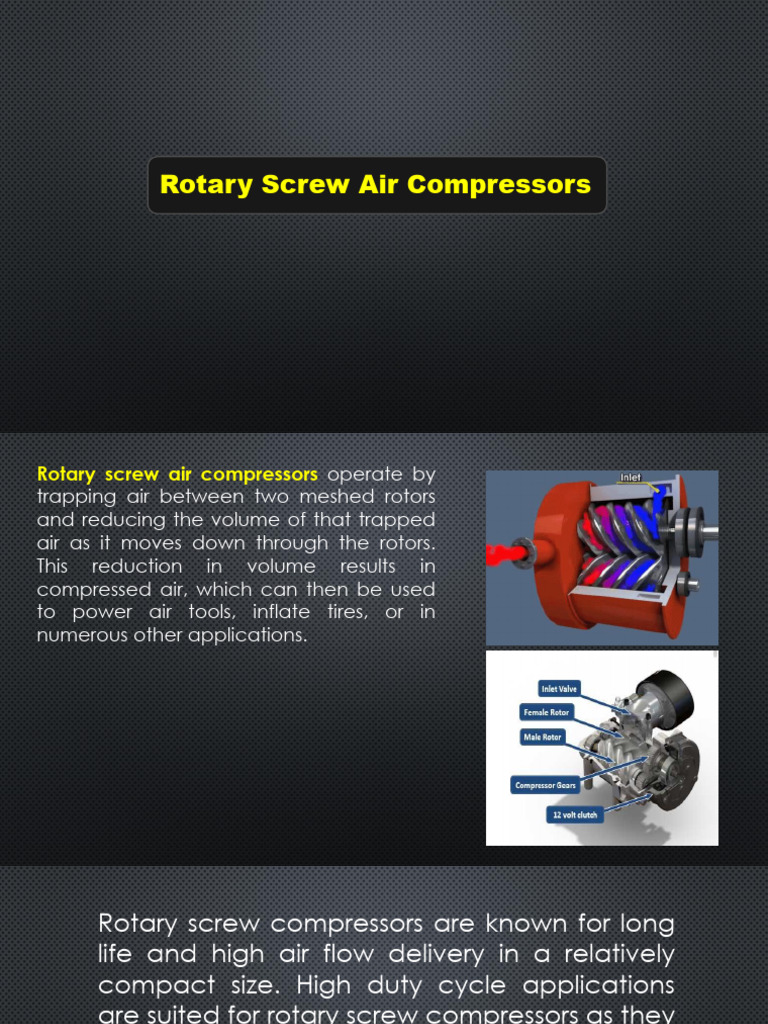 Rotary Screw Air Compressors Guide | PDF | Equipment | Chemical Equipment