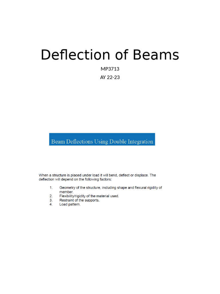 Double Integration Method Part 1 | PDF