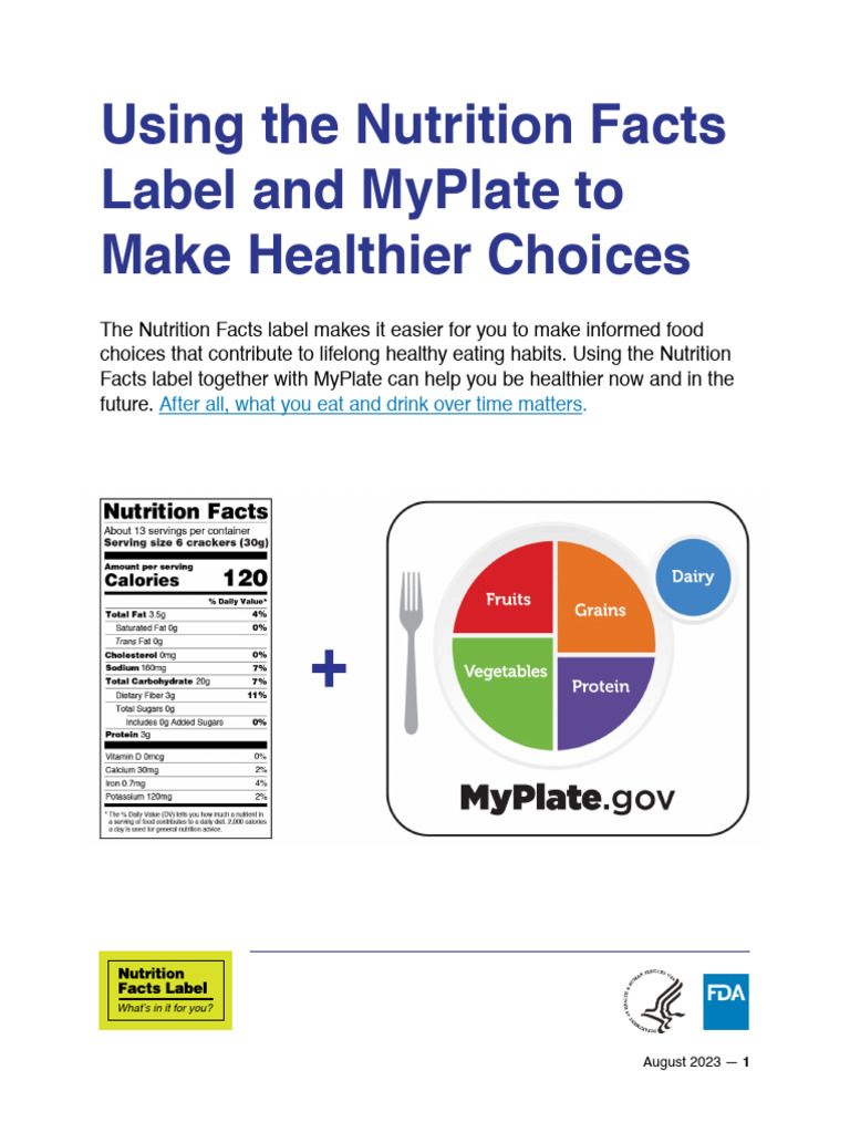 Using The Nutrition Facts Label and MyPlate 09072023 | PDF