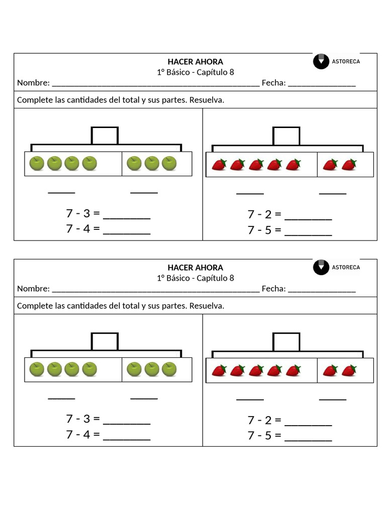Eje Operaciones - Completar números conectados y frases numéricas | PDF
