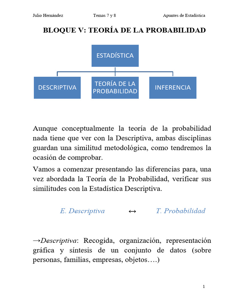 Apuntes Temas 7y8 | PDF | Teoría de probabilidad | Probabilidad