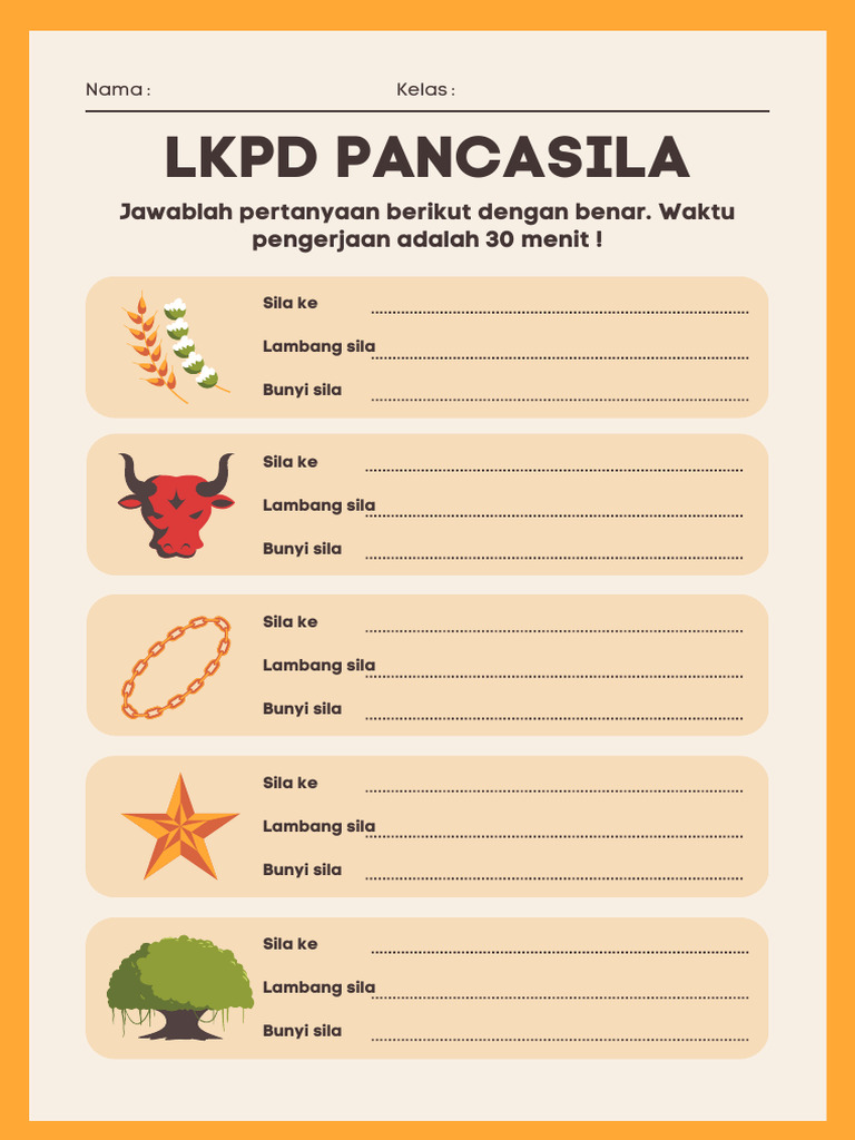Kuning Ilustrasi Contoh LKPD Pancasila Lembar Kerja Sekolah - 20241127 - 110145 - 0000 | PDF