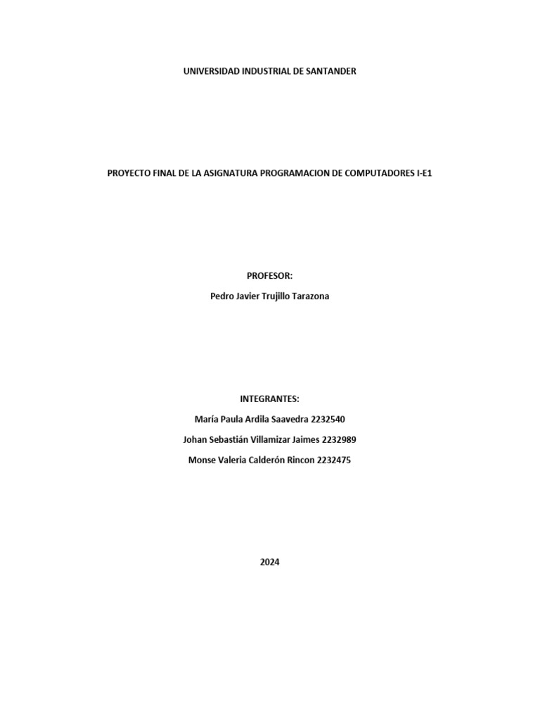 Proyecto Final Programacion | PDF | Red eléctrica | Software