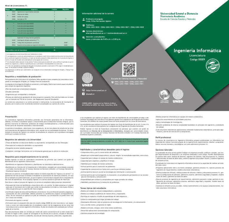 Brochure Licenciatura Ingenieria Informatica | PDF | Software | Informática