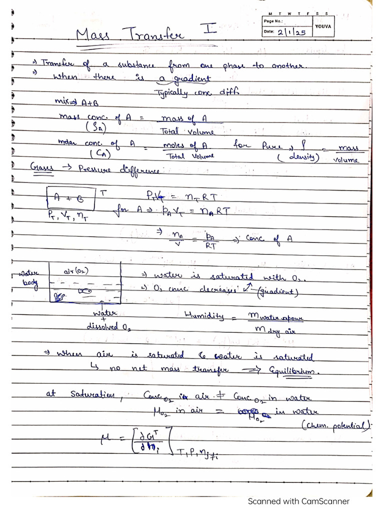 Mass Transfer SV-1 | PDF