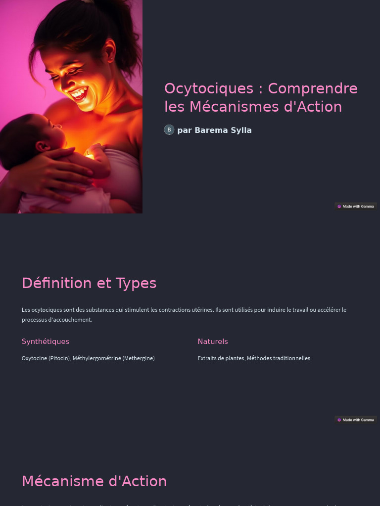 Ocytociques Comprendre Les Mecanismes DAction | PDF | Accouchement | Grossesse