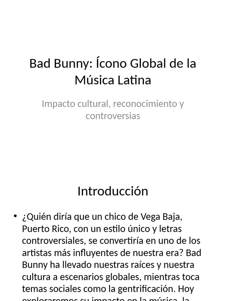 Bad Bunny Presentación 2 | PDF