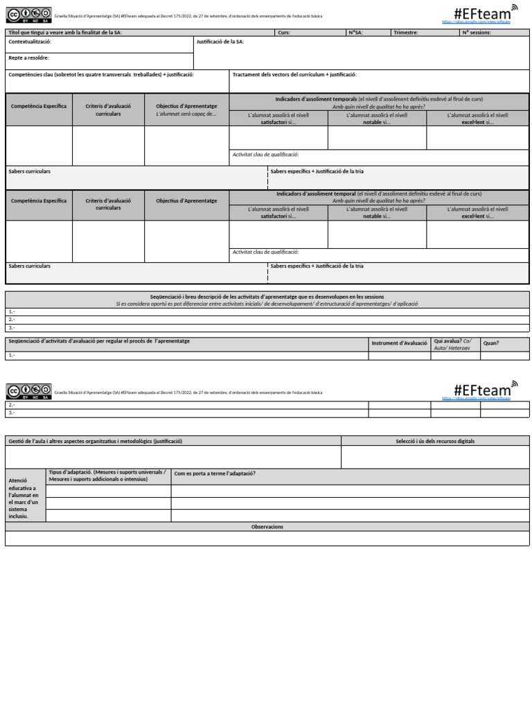 Model SA - EFteam - LOMLOE - Vcat | PDF