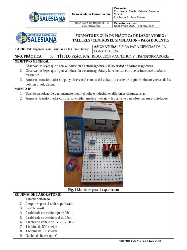 Práctica 3 - Inducción Magnética y Transformadores 2 | PDF | Transformador | Inducción ...