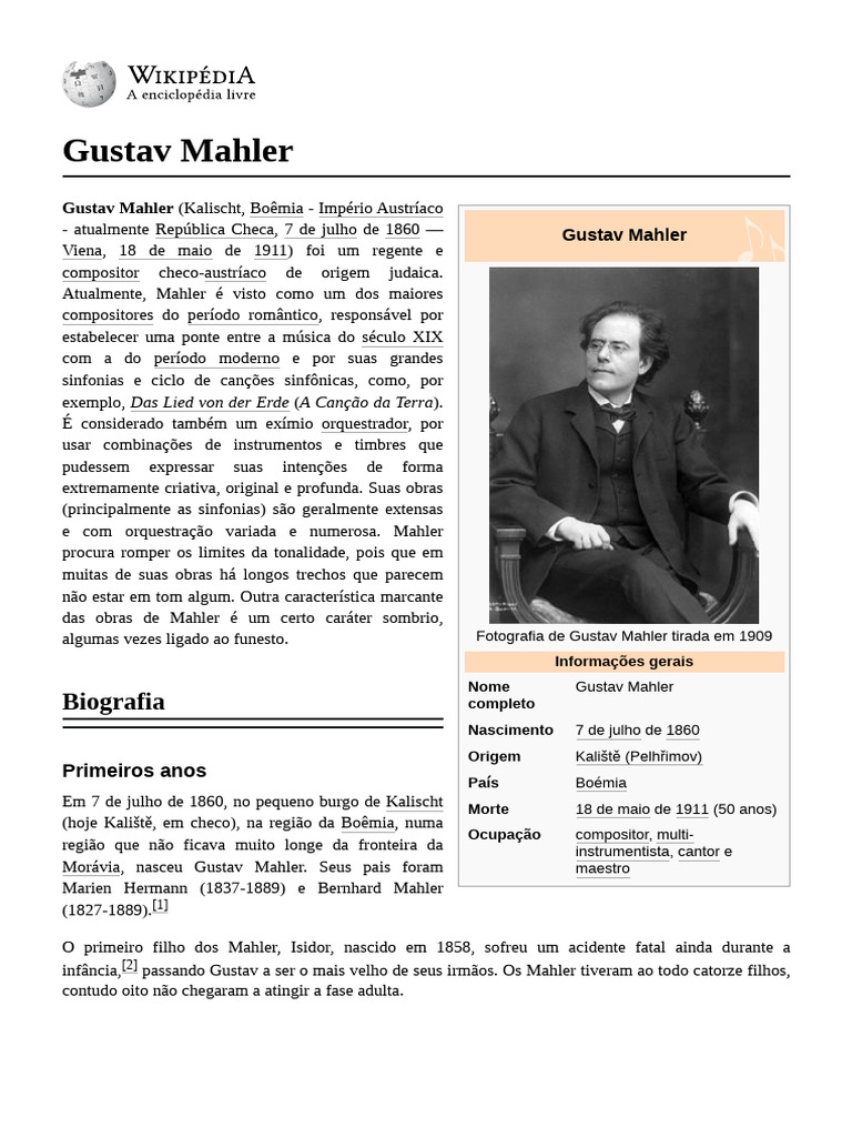 Gustav_Mahler | PDF | Música clássica