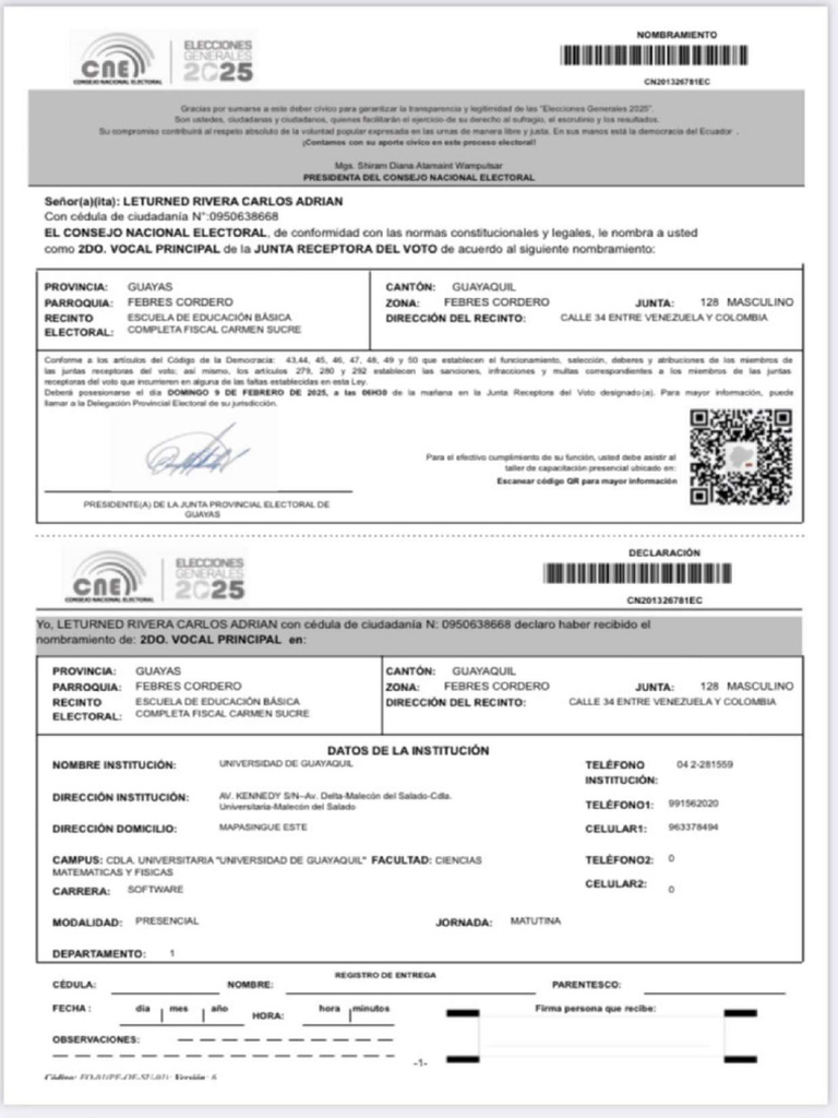 Nombramiento CNE | PDF