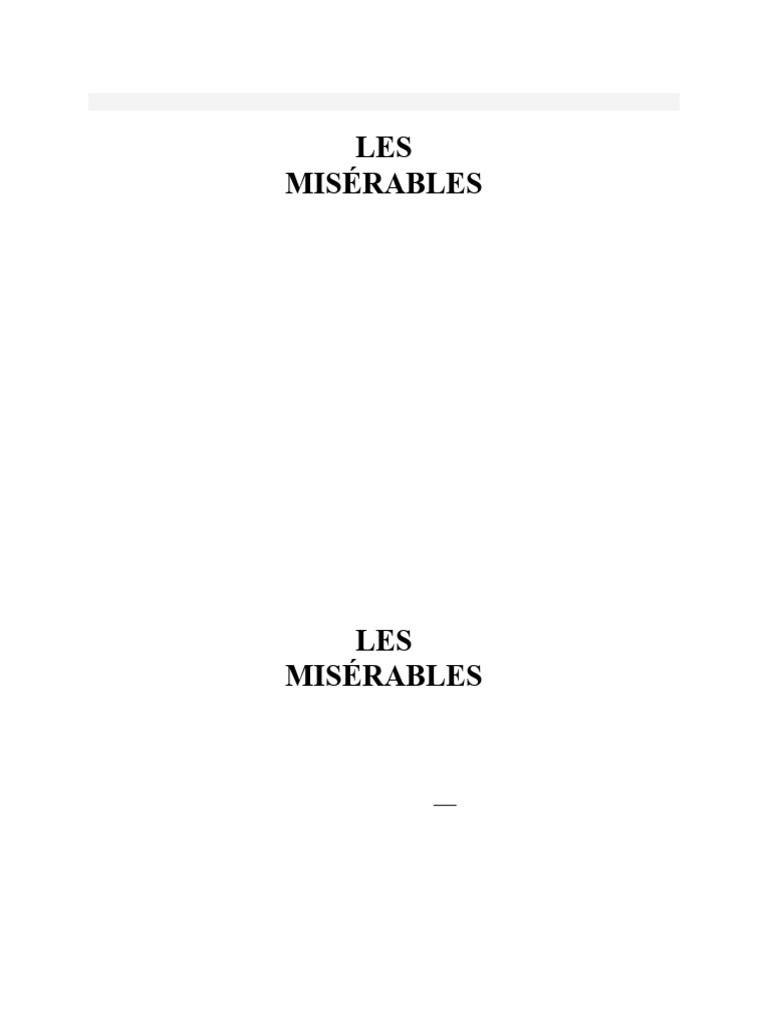 Les Misérables: Volume I - Fantine | PDF | Dining Room