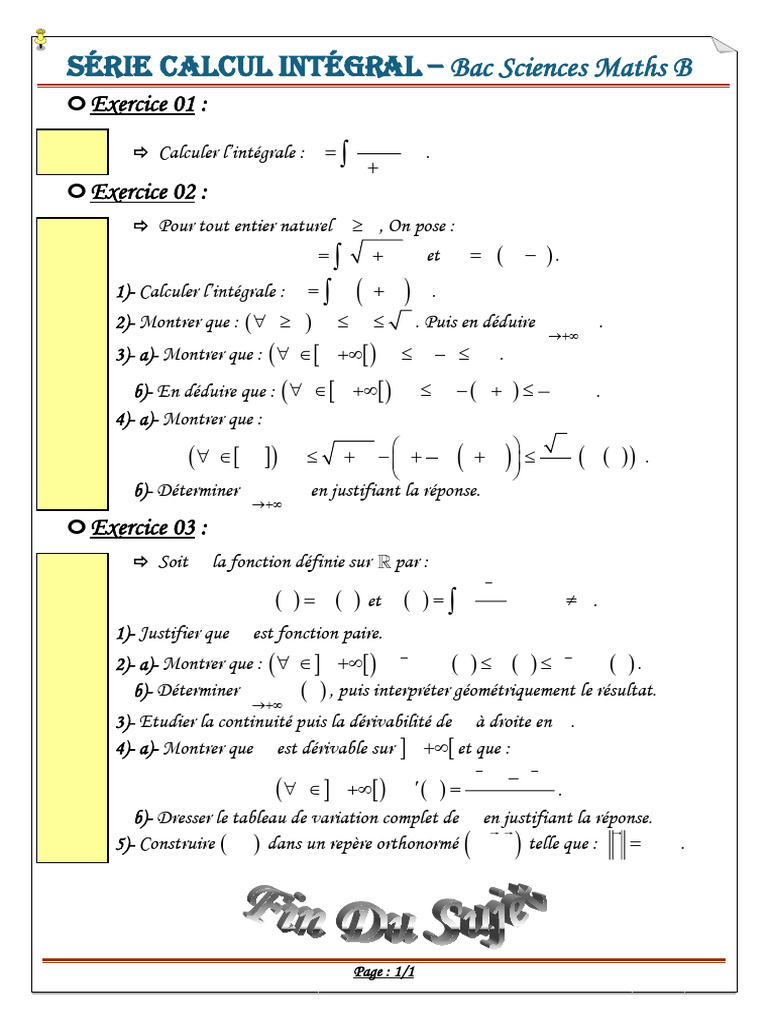 Intégrales et propriétés des fonctions | PDF | Mathématiques | Analyse ...