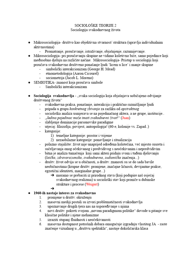 Sociološke Teorije 2 | PDF