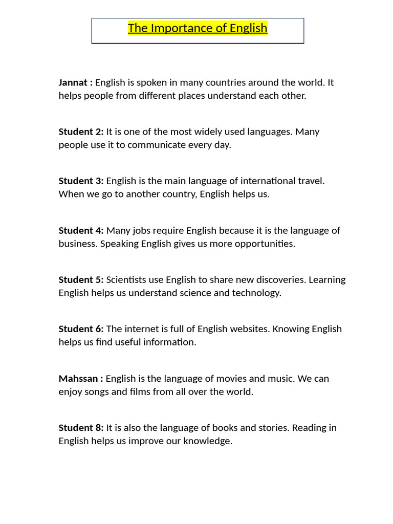 English Presentation | PDF