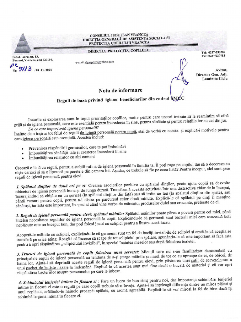 Nota de informare sănătate | PDF