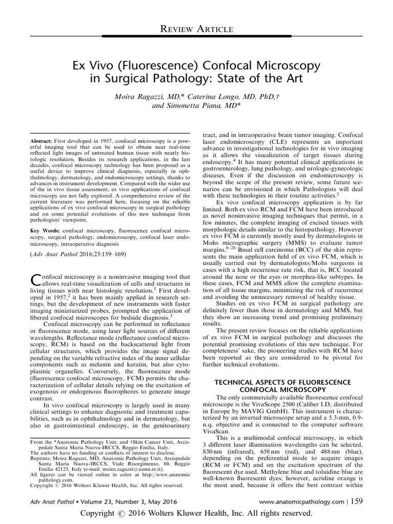 Ex Vivo Fluorescence Confocal Microscopy In.3 | PDF | Microscopy ...