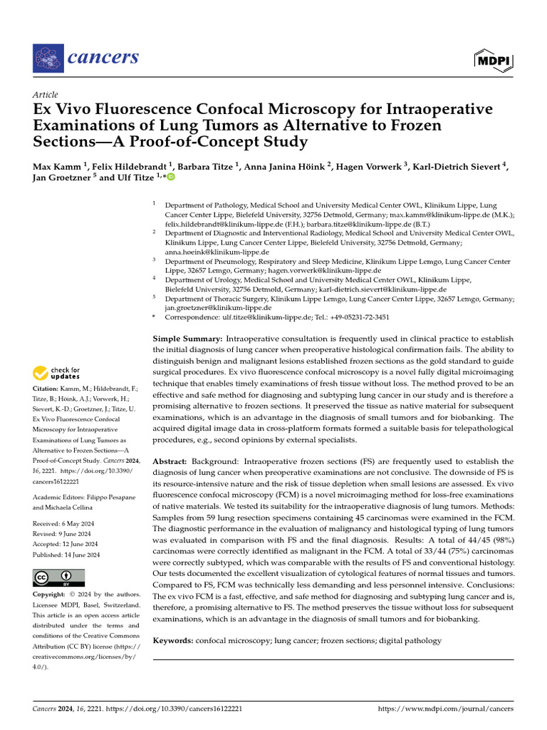 Ex Vivo Fluorescence Confocal Microscopy For Intraoperative ...