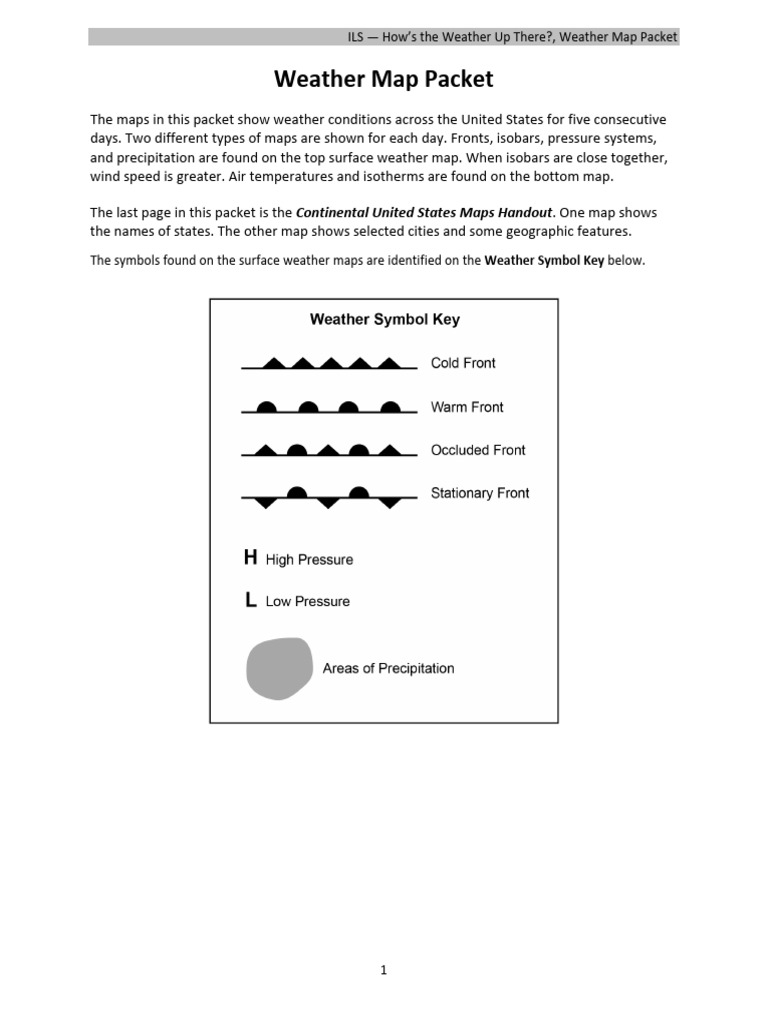 Weather Map Packet ILS Hows The Weather Up There 2 | PDF