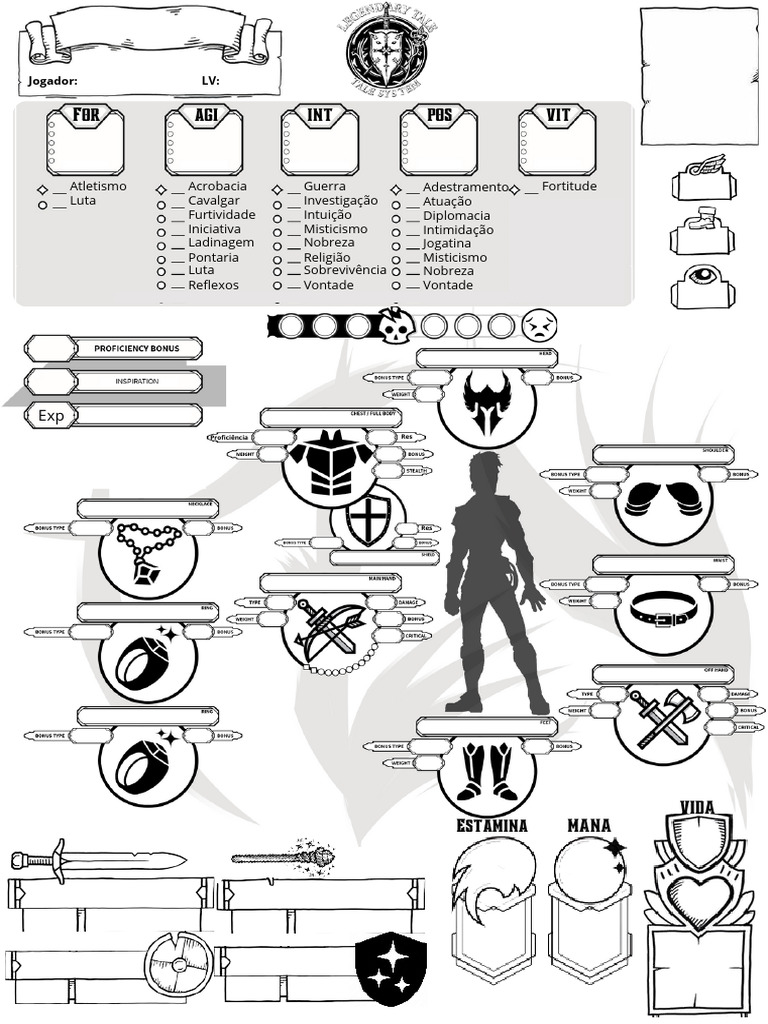 Legendary System Ficha | PDF