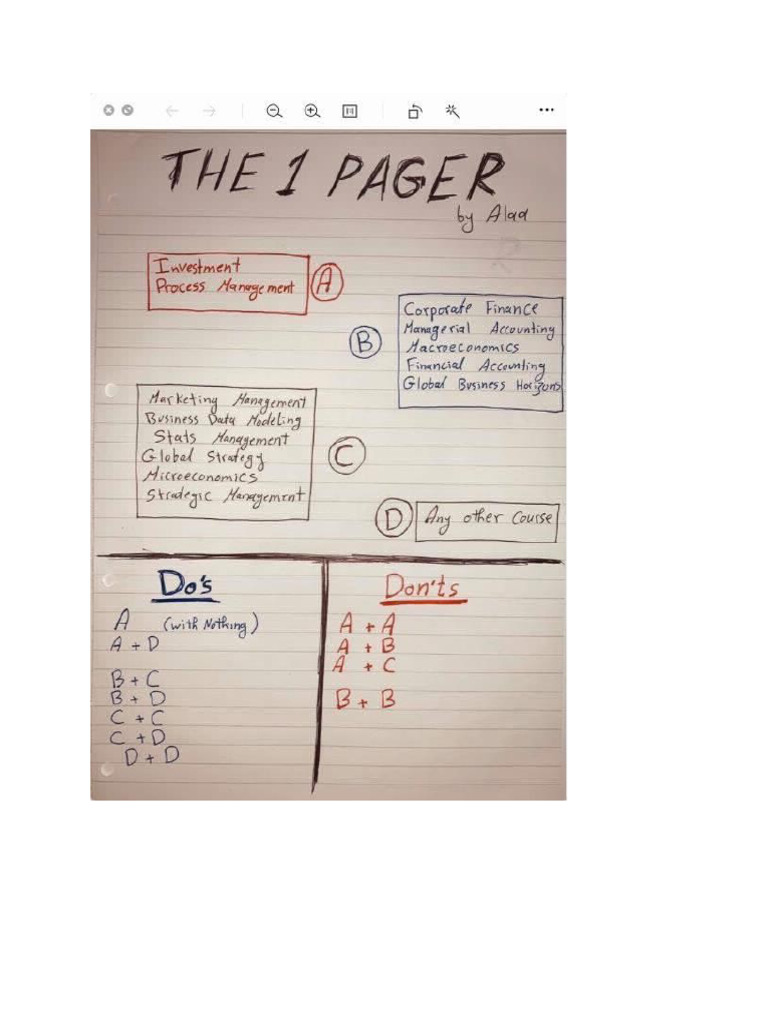 The 1 Pager UoI | PDF