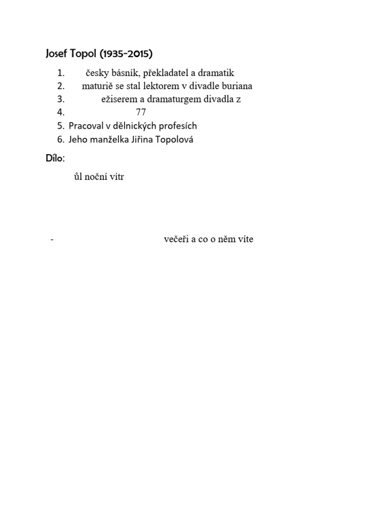 Josef Topol | PDF