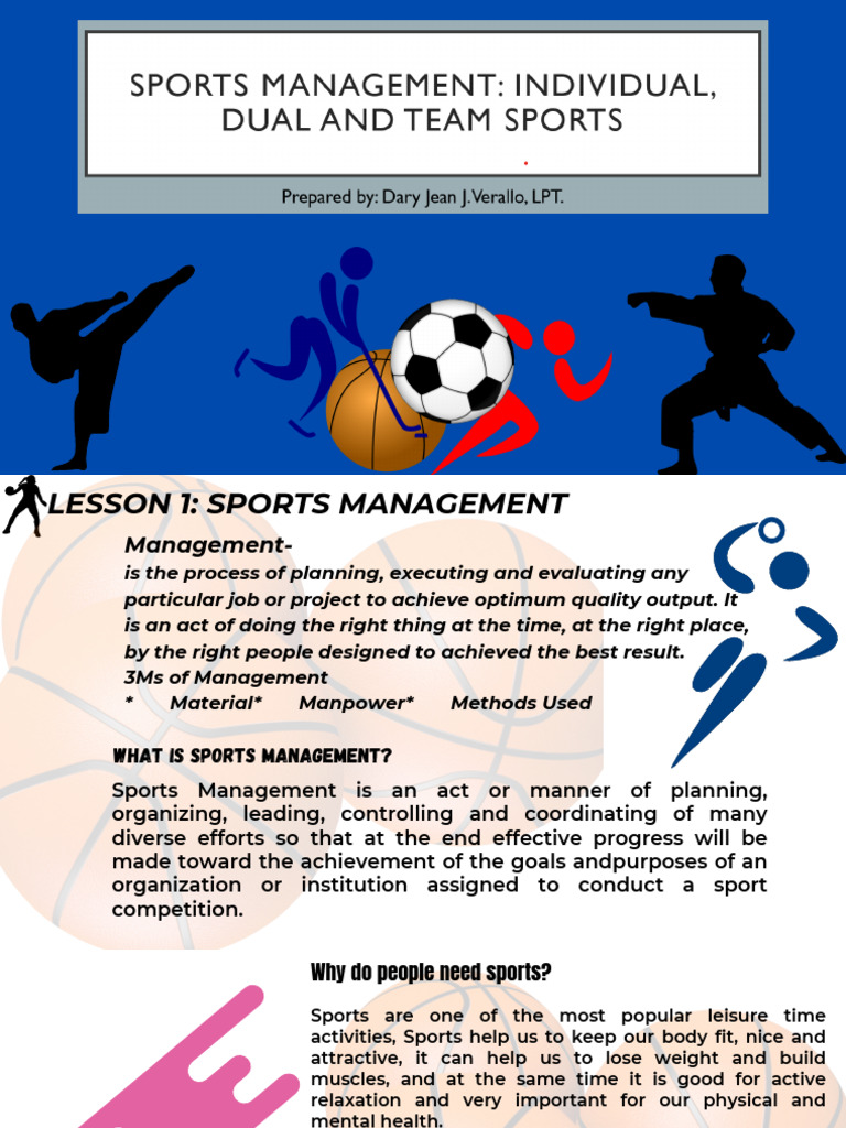 Lesson 1 Sports Management Arnis | PDF | Foot