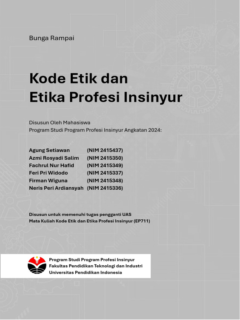 Cover Tugas Uas Kode Etik Dan Etika Profesi Insinyur Pdf