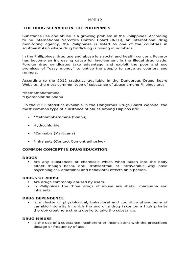 Mpe19 Drugs Education Dangerous Drug Act Law | PDF | Substance Abuse ...
