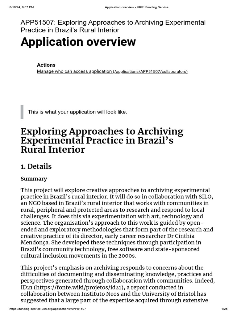 Application Overview - UKRI Funding | PDF | Official Development Assistance