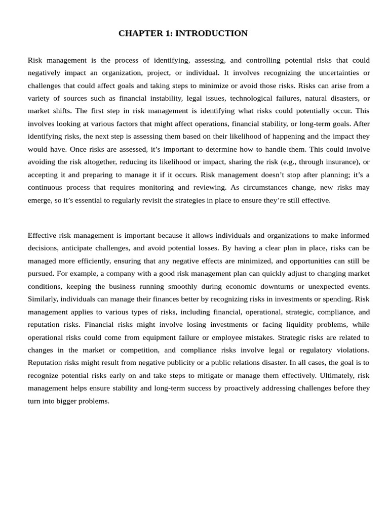 Chapter 1: Introduction | PDF | Risk | Risk Management