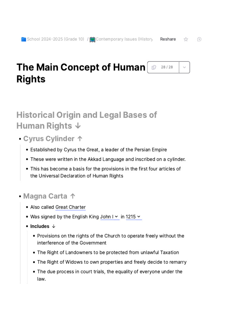 Origins of Human Rights: Key Documents | PDF | United States Bill Of ...