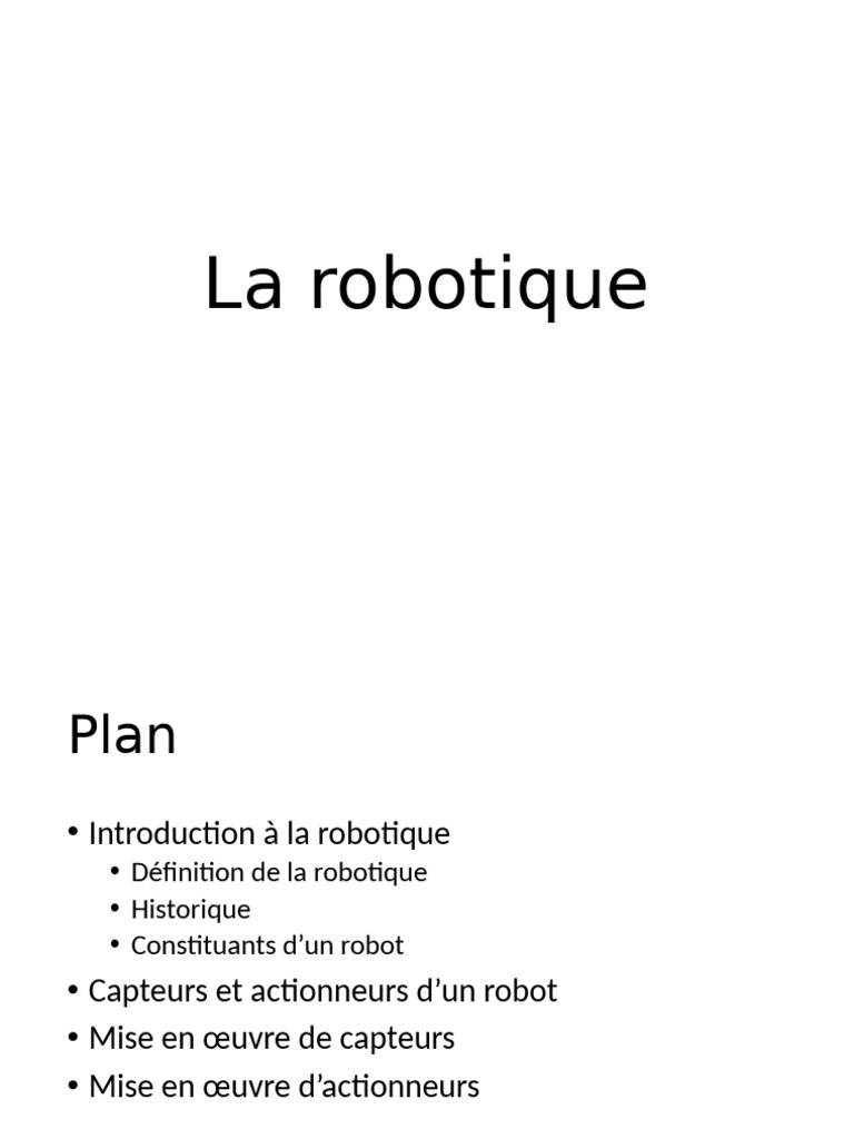 La Robotique | PDF | Capteur | Robotique