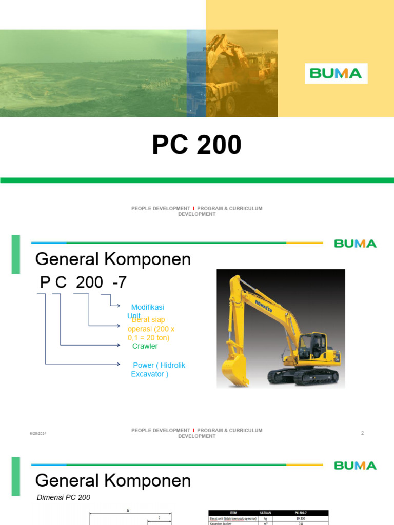 Komponen Engine dan Sistem Hidrolik PC 200 | PDF