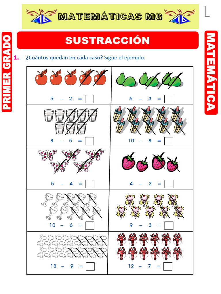 Ejercicios de Sustracción para Primer Grado | PDF