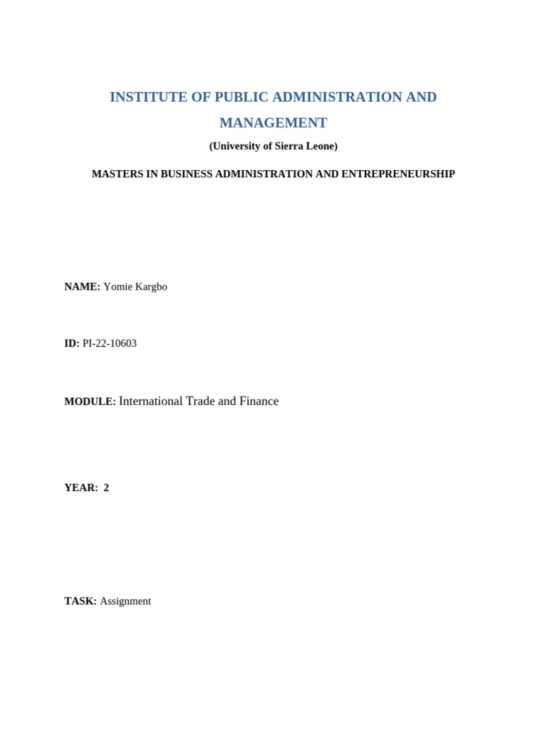 INTERNATIONAL TRADE ASS | PDF | Aids | Infrastructure