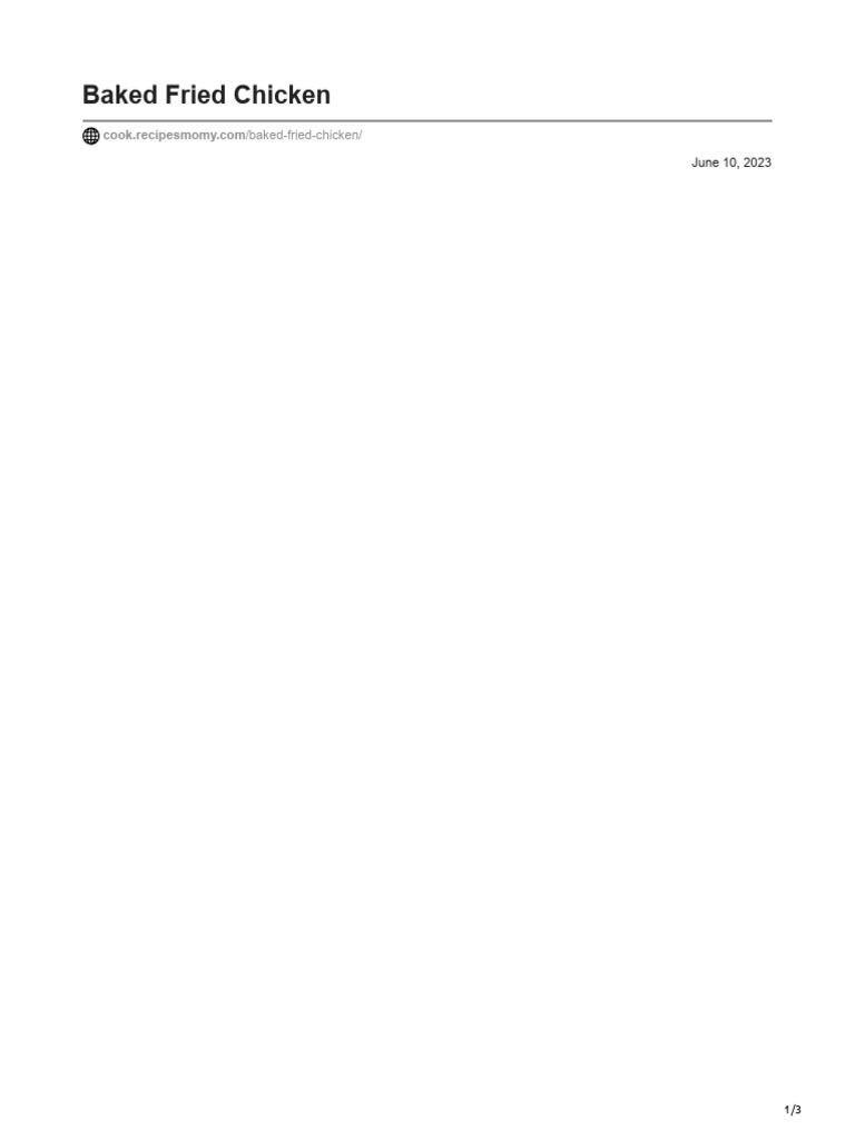 Baked Fried Chicken | PDF