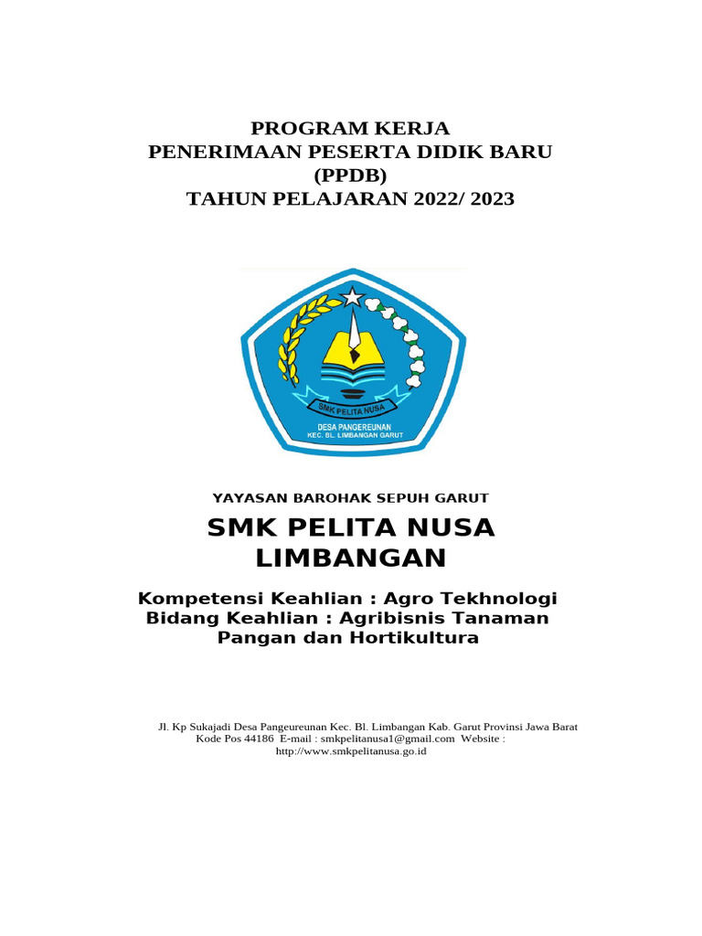Program Kerja PPDB | PDF