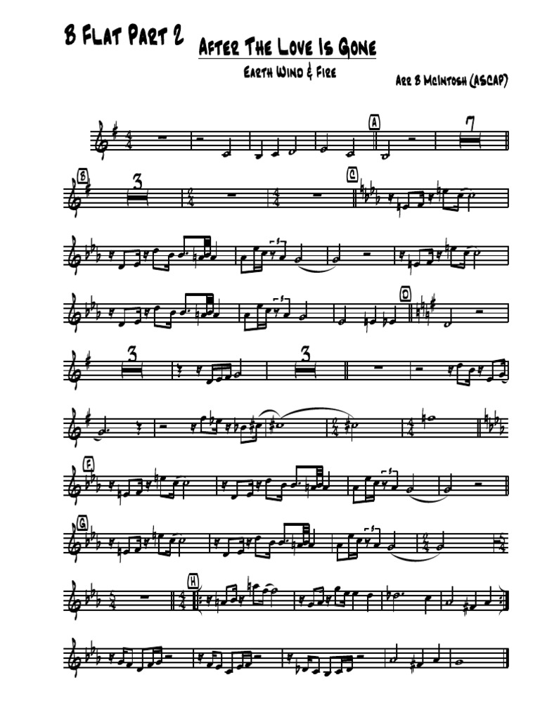 After The Love Is Gone - Bb2 | PDF