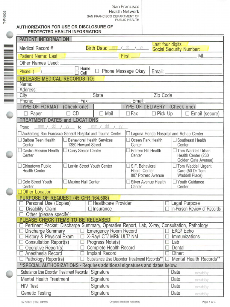 Authorization For Use or Disclosure Of PHI | PDF
