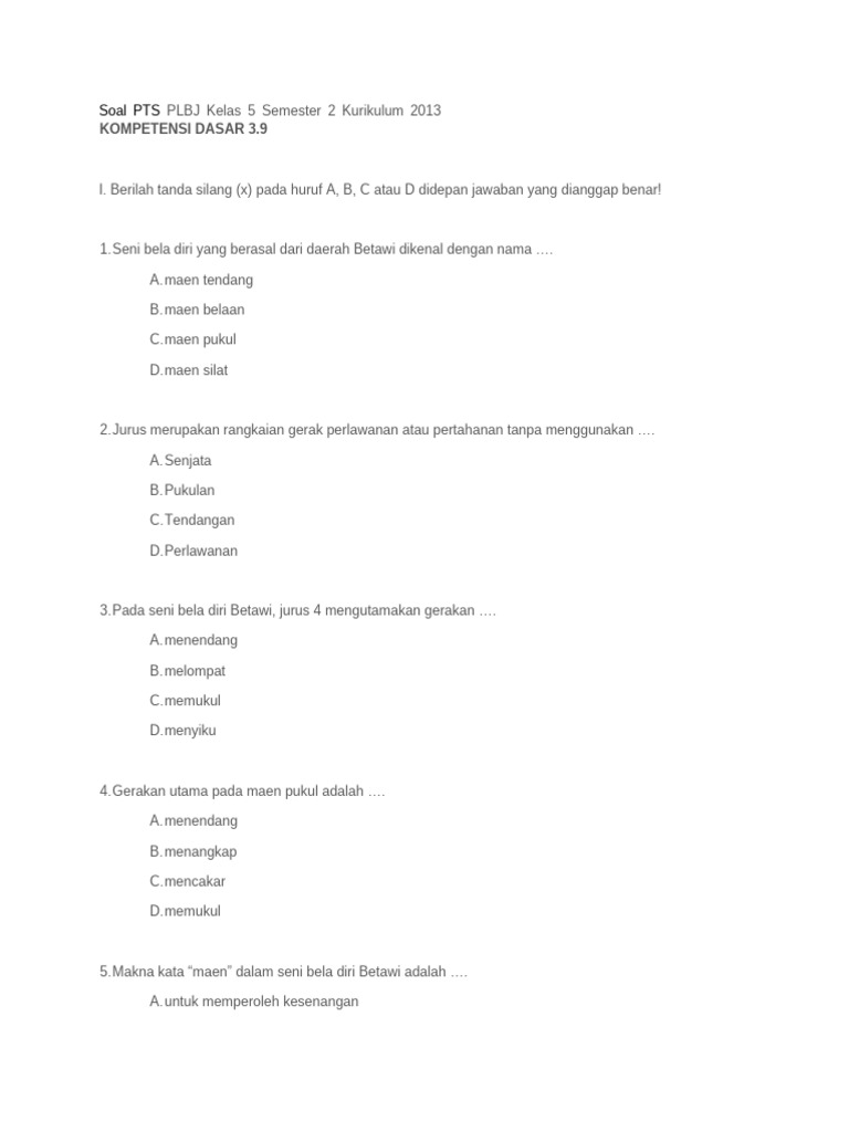 Soal PLBJ | PDF
