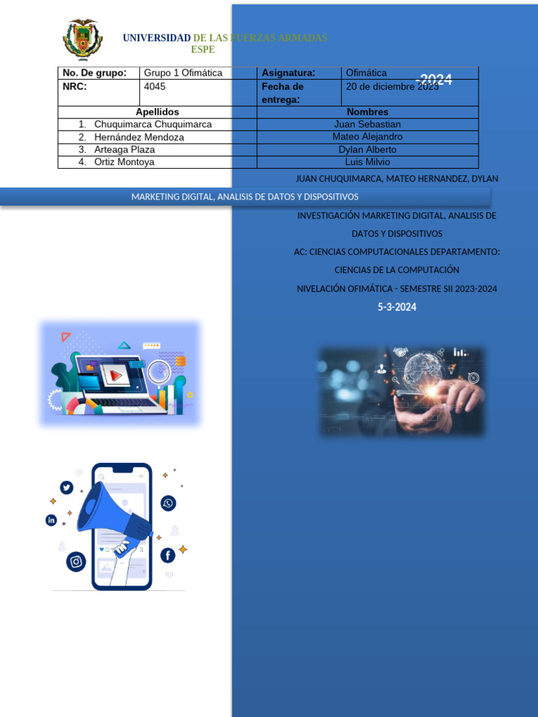 Proyecto Investigacion - P2- Ofimatica -G1 | PDF | Publicidad digital | Marketing