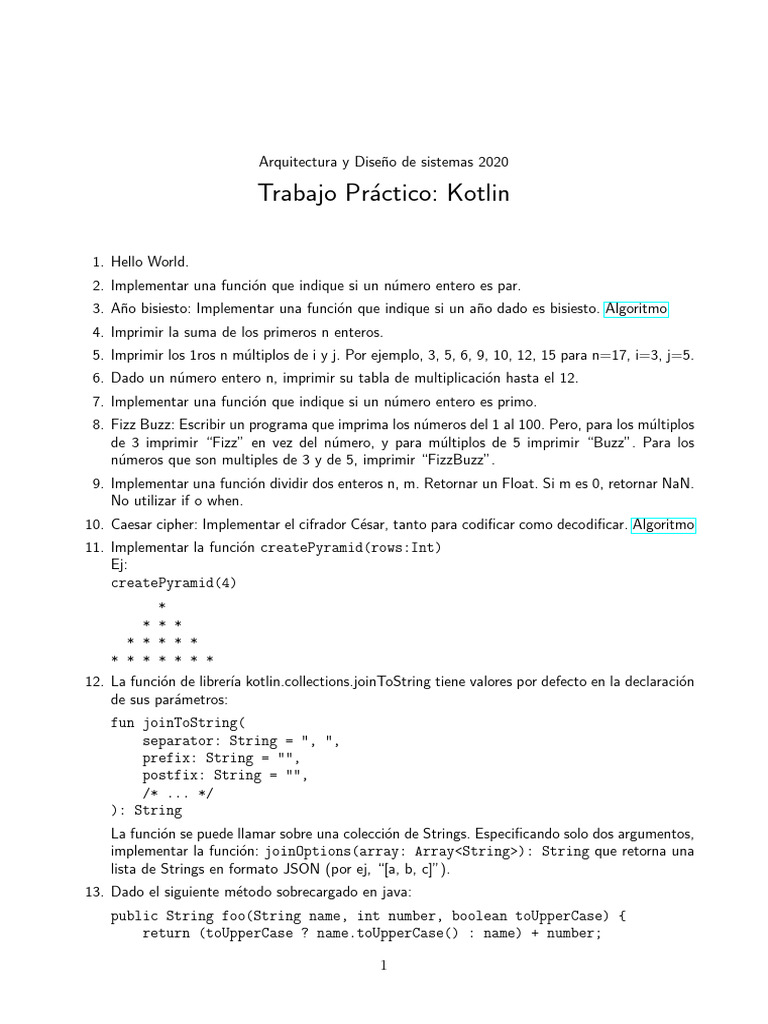 Ejercicios de Kotlin para Principiantes | PDF | Paradigmas de ...