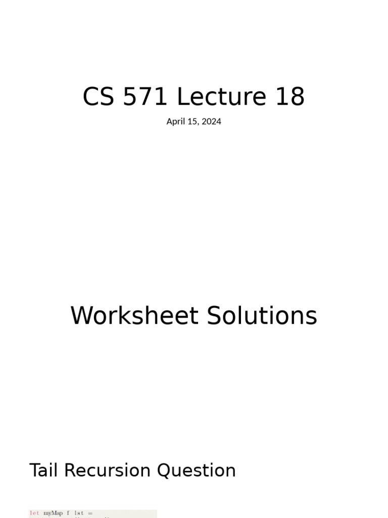 CS571-sp24-lecture18 | PDF | Applied Mathematics | Functional Programming