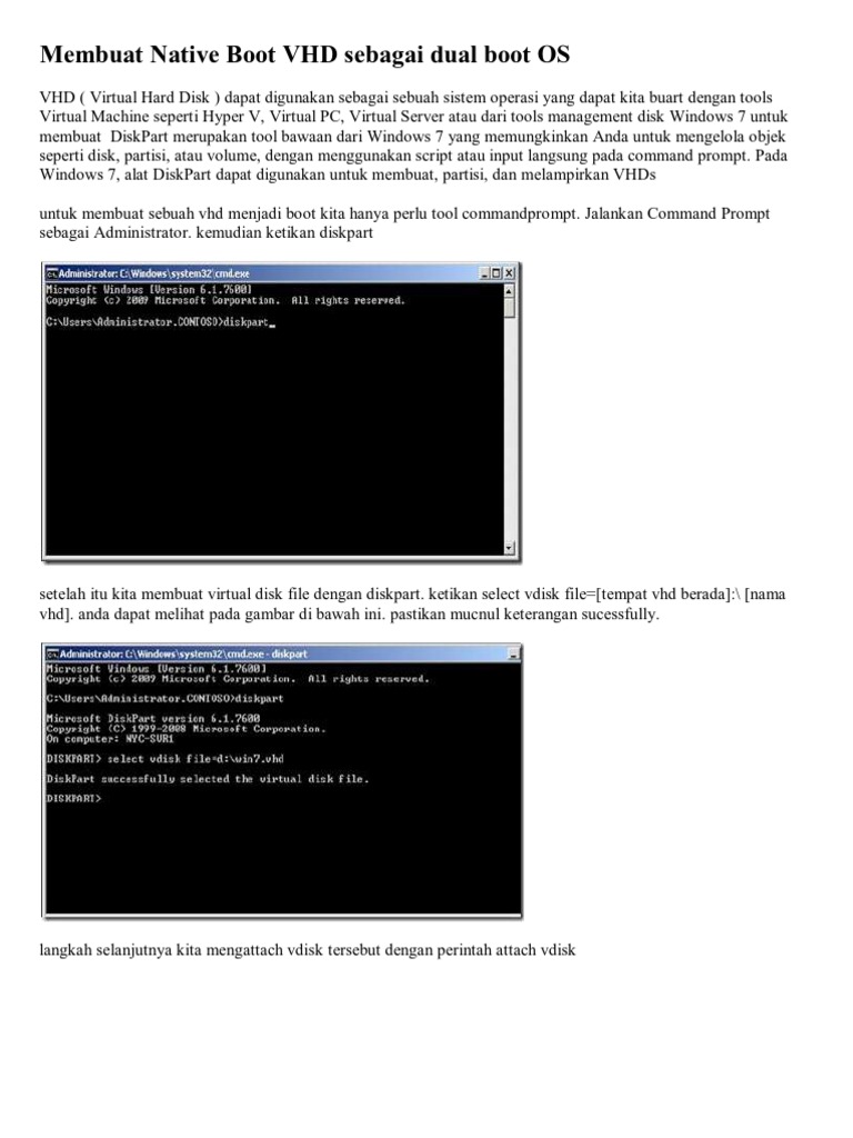 Membuat Native Boot VHD Sebagai Dual Boot OS | PDF